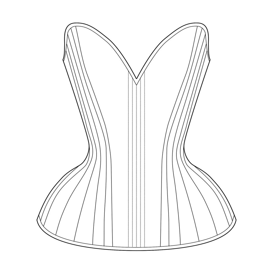 Sparklewren 'bird's Wing' Multi-panelled Overbust Corset Digital ...