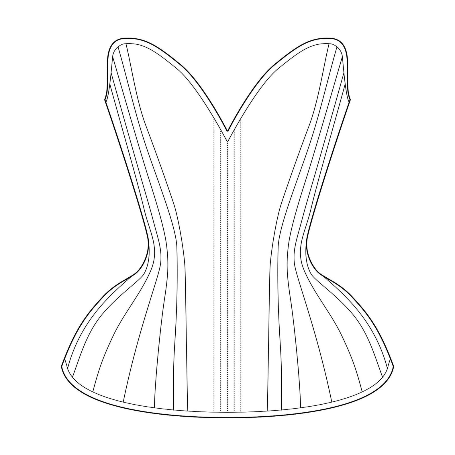 Sparklewren 'bird's Wing' Multi-panelled Overbust Corset Digital ...