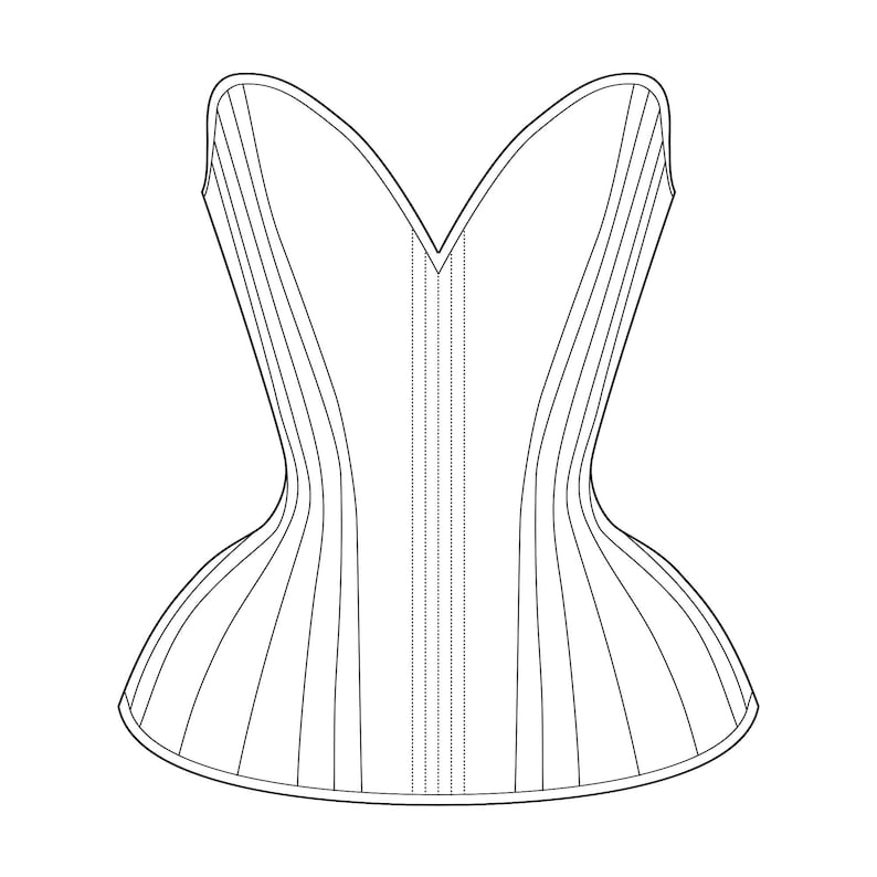 Sparklewren 'bird's Wing' Multi-panelled Overbust Corset Digital ...