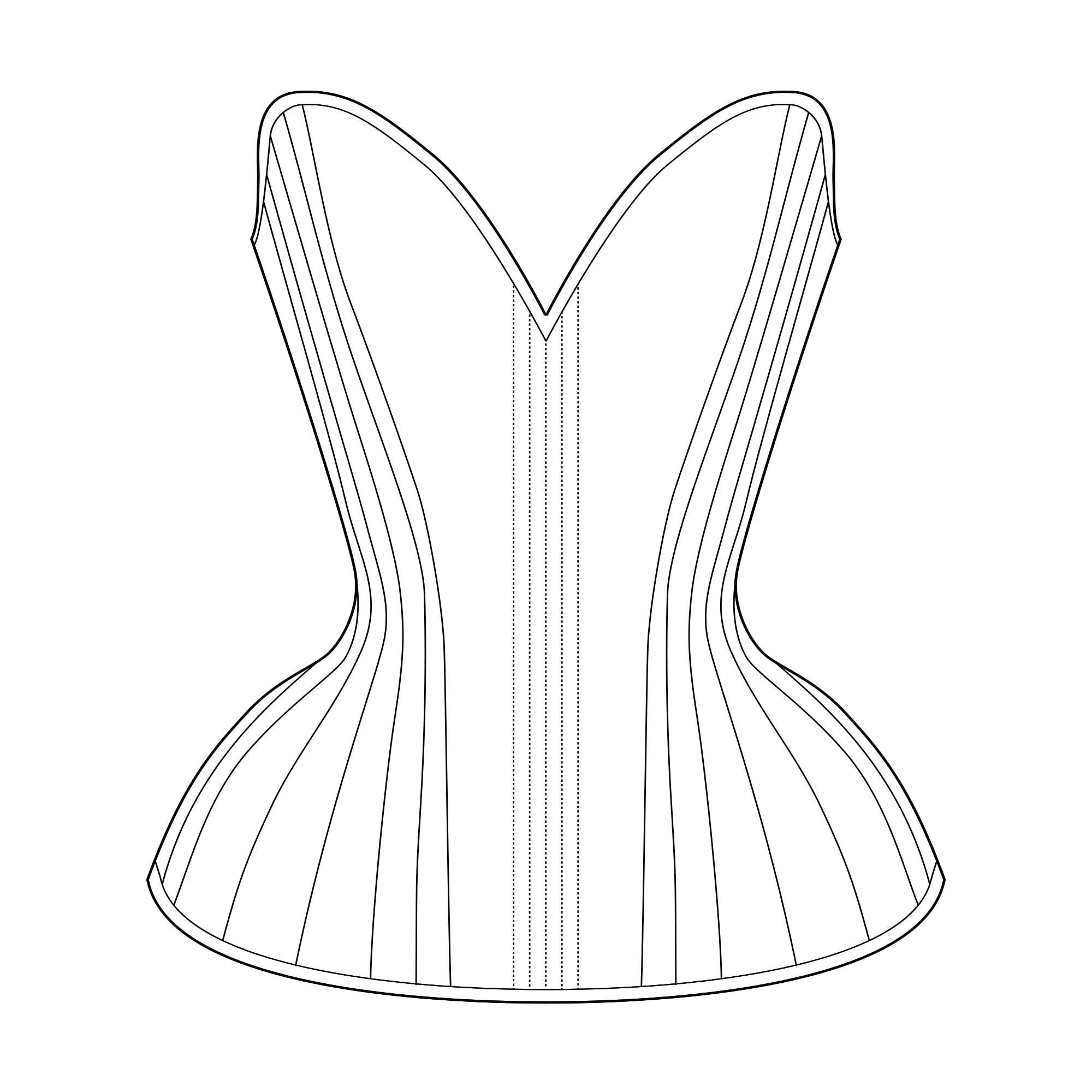 Sparklewren 'bird's Wing' Multi-panelled Overbust Corset Digital ...