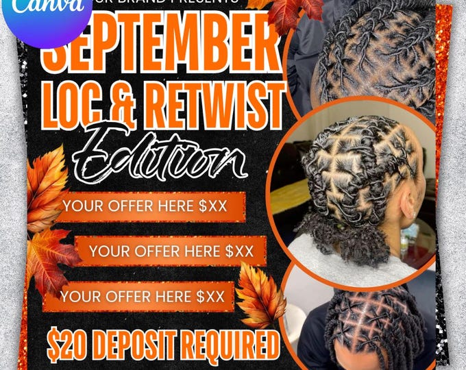 Locs Specials Flyer, DIY Flyer Template Design, Loc and Retwist Flyer ...
