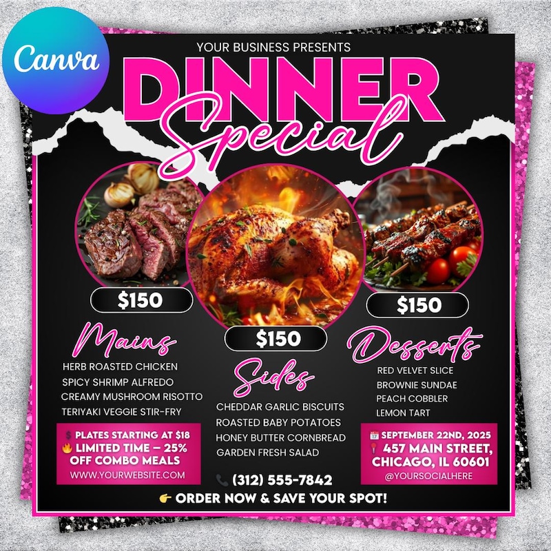 Flyer Templates Restaurant - Etsy