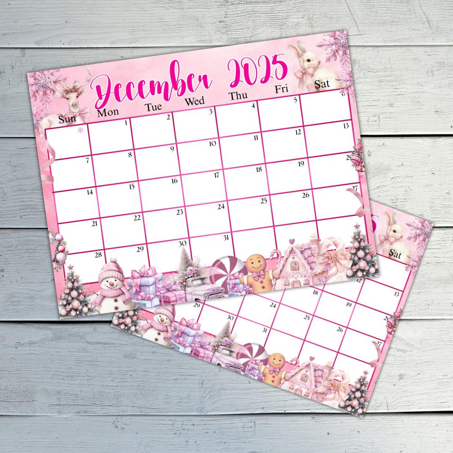 EDITABLE December 2025 Christmas Theme Calendar With Snowman, Christmas ...