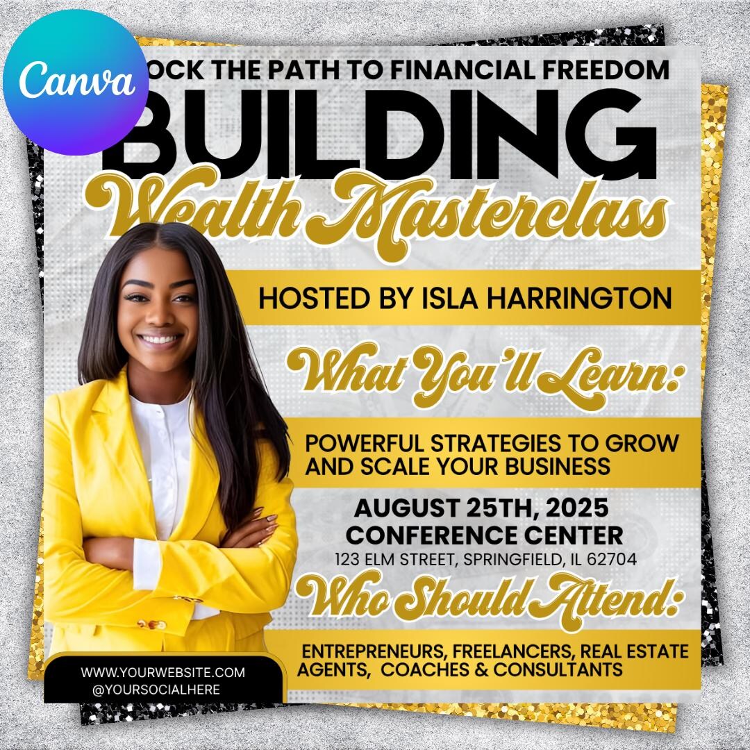 Wealth Masterclass Flyer, Business Conference, Workshop Flyer, Guest ...
