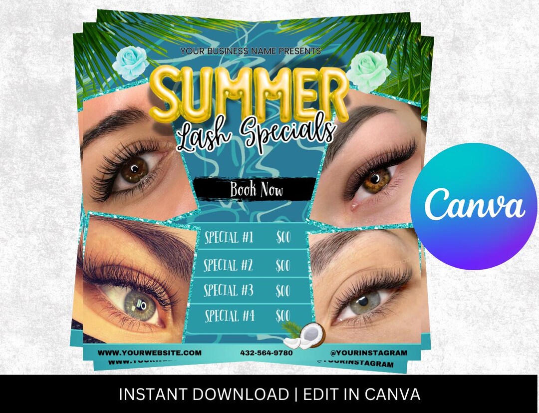 Summer Lash Special Flyer Lash Tech Flyer Lash Sale Flyer Lash Deal ...