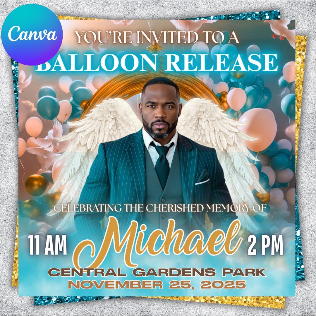 Memorial Balloon Release Flyer | Funeral Flyer | Memorial Flyer | RIP ...