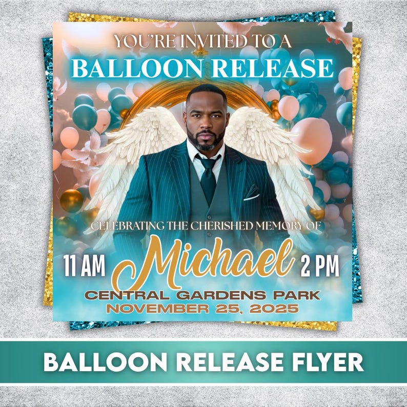 Memorial Balloon Release Flyer | Funeral Flyer | Memorial Flyer | RIP ...