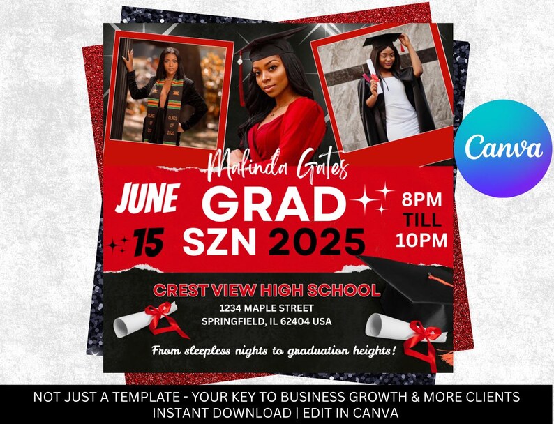 Graduate Flyer, Graduation Party Flyer, Graduation Invitation, College ...