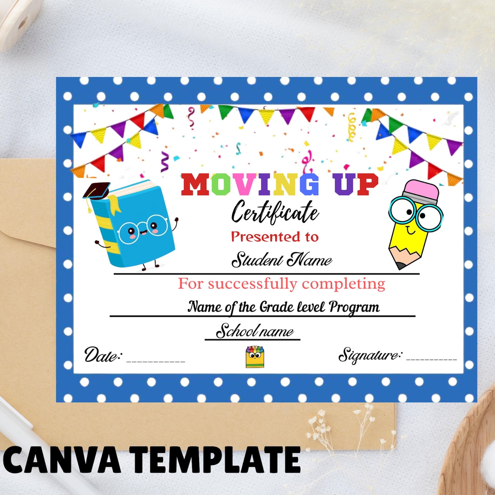 Editable Preschool Moving up Certificate, Prek Moving up Certificate ...