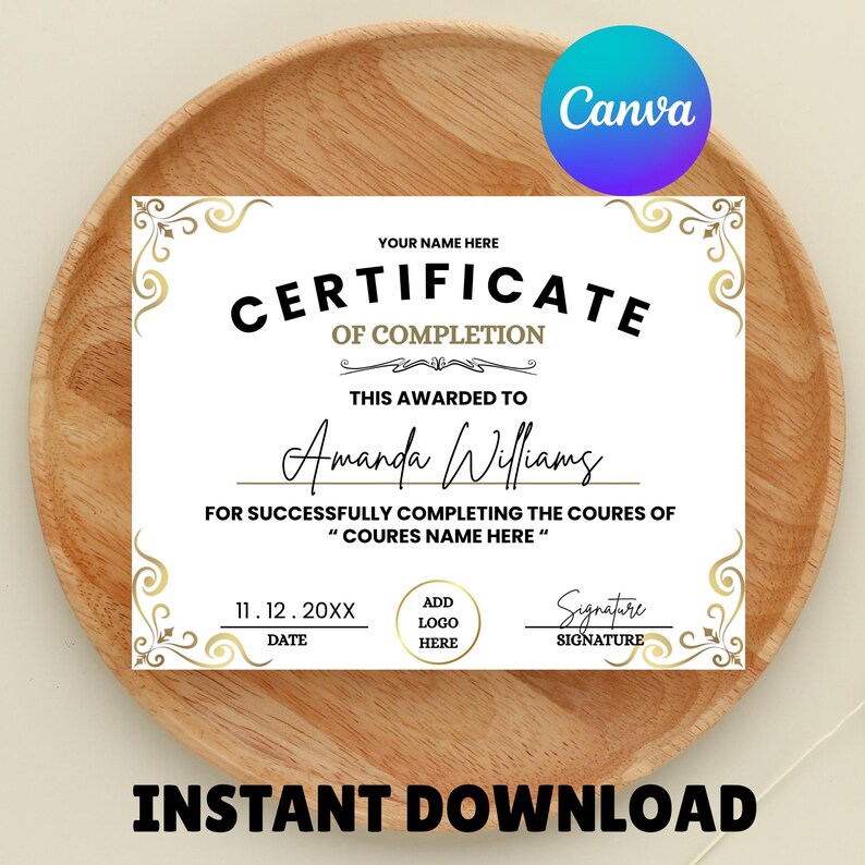 Certificate of Completion Templateprintable Course Certificate ...
