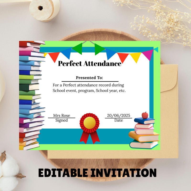 Attendance Award for Kids - Etsy