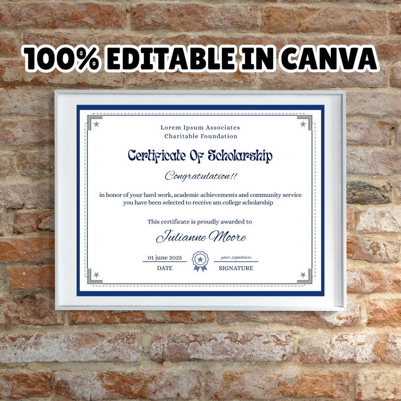 Certificate of Scholarship, Scholarship Award Certificate Template ...