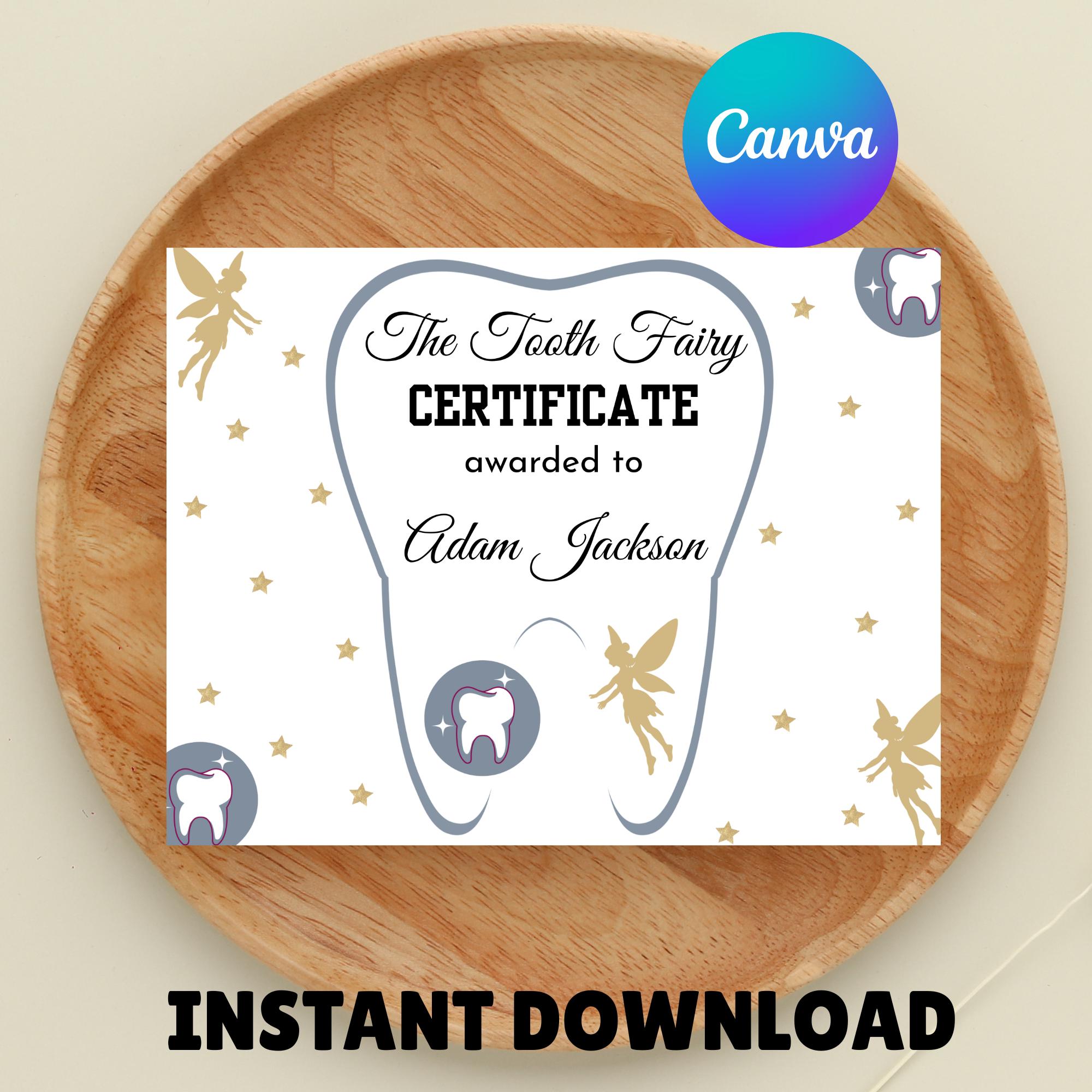 Tooth Fairy Certificate, First Lost Tooth Certificate, Kids Tooth Fairy ...