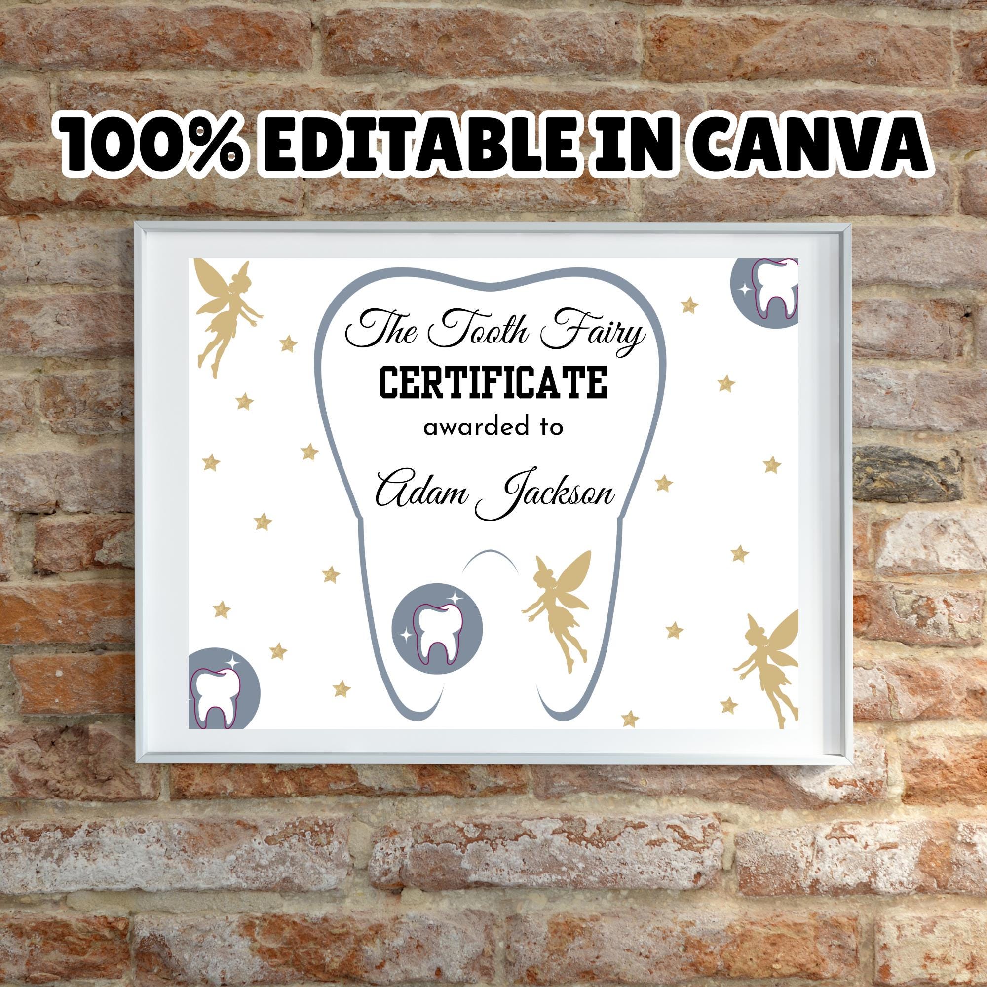 Tooth Fairy Certificate, First Lost Tooth Certificate, Kids Tooth Fairy ...