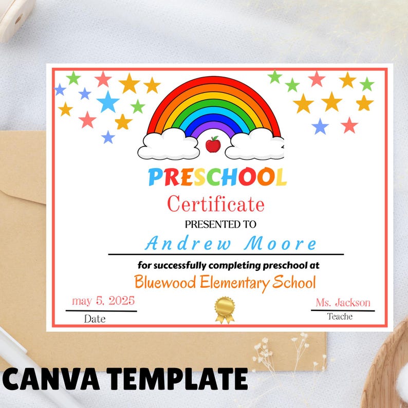 EDITABLE Last Day of Preschool Certificate, Preschool Graduation ...