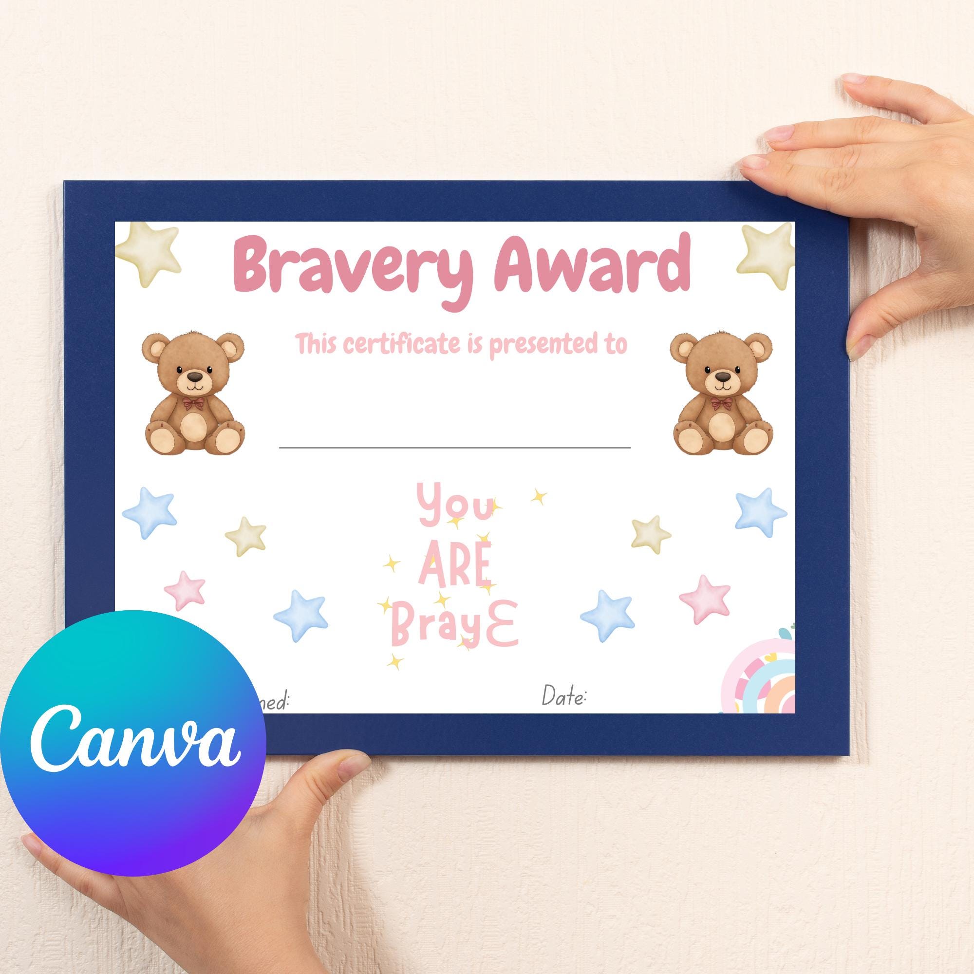 Pink Bravery Award Certificate Back to School Bravery Award Certificate ...