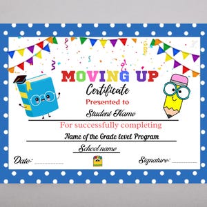 Editable Preschool Moving up Certificate, Prek Moving up Certificate ...