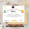 Editable Kindergarten Diploma Template, Graduation Diploma, Printable ...