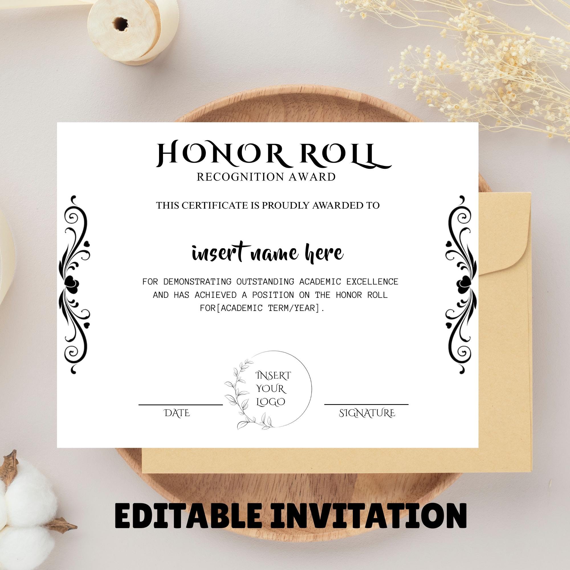 Printable Honor Roll Certificates, Certificate of Honor Template ...