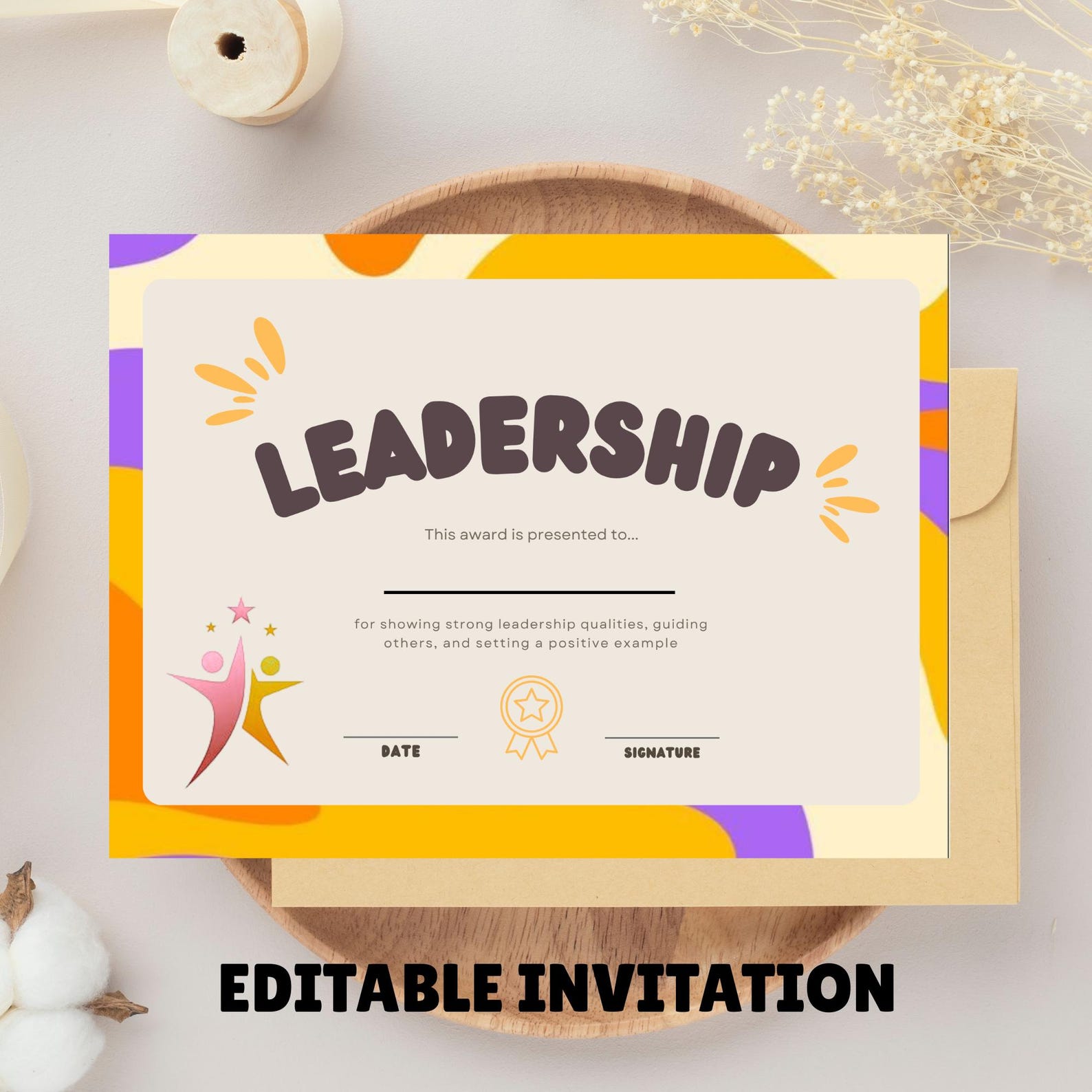 Leadership Award Certificate Template, Printable Employee, Student ...