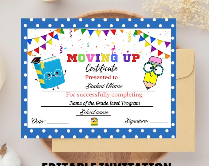Editable Preschool Moving up Certificates - Etsy Canada