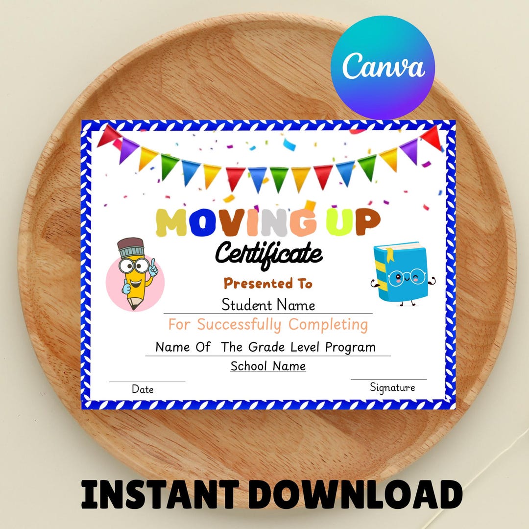 Editable Preschool Moving up Certificate, Prek Moving up Certificate ...