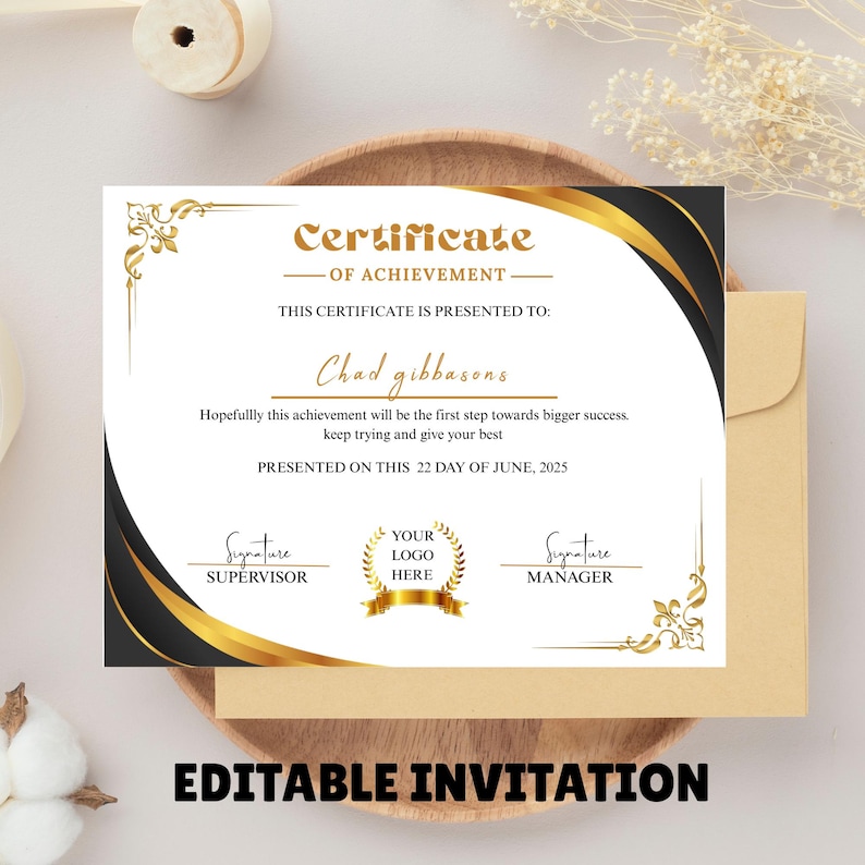 Editable Appreciation Certificate Template Printable Certificate of ...