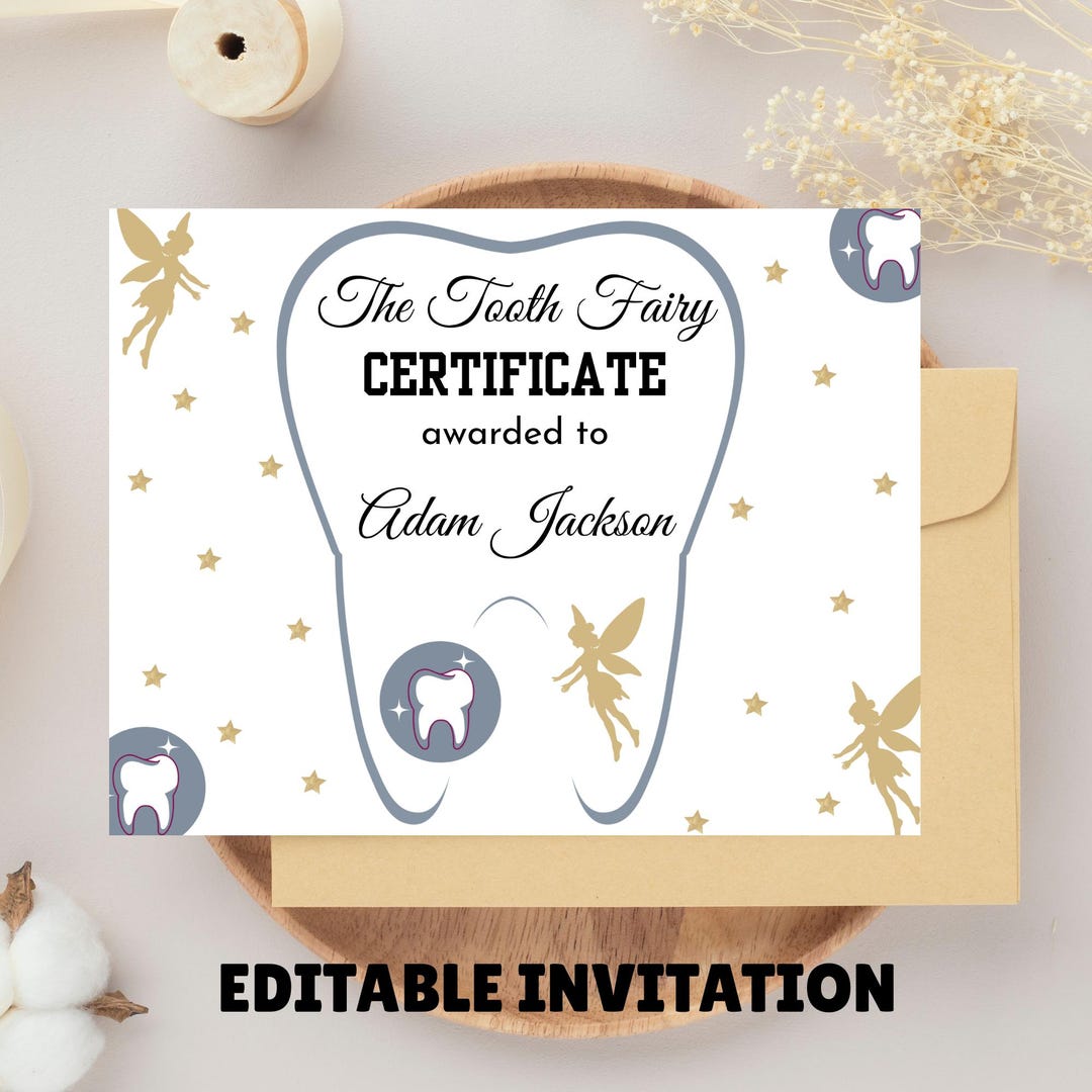 Tooth Fairy Certificate, First Lost Tooth Certificate, Kids Tooth Fairy ...