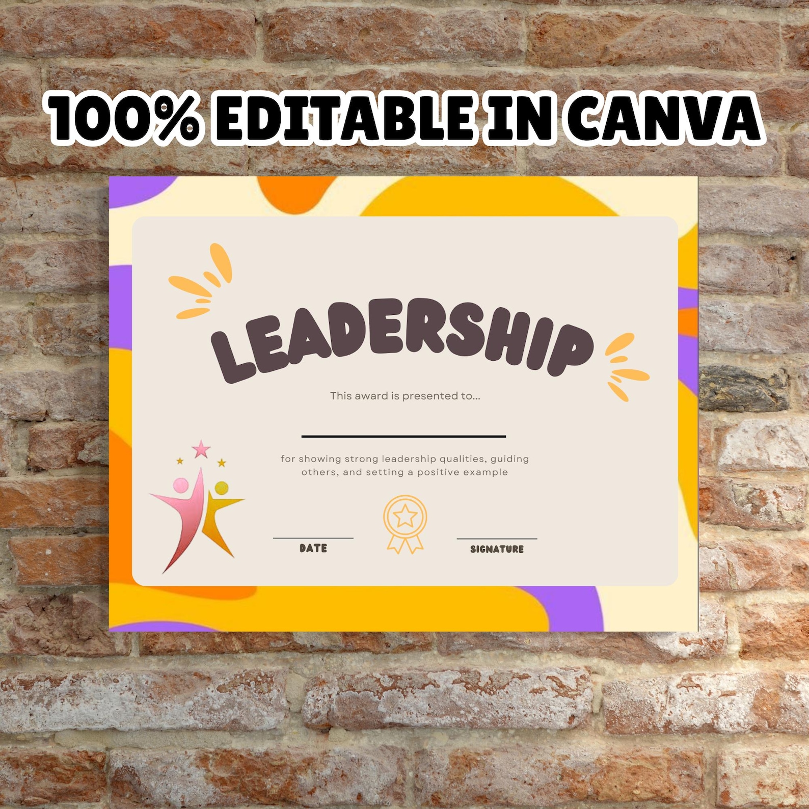 Leadership Award Certificate Template, Printable Employee, Student ...