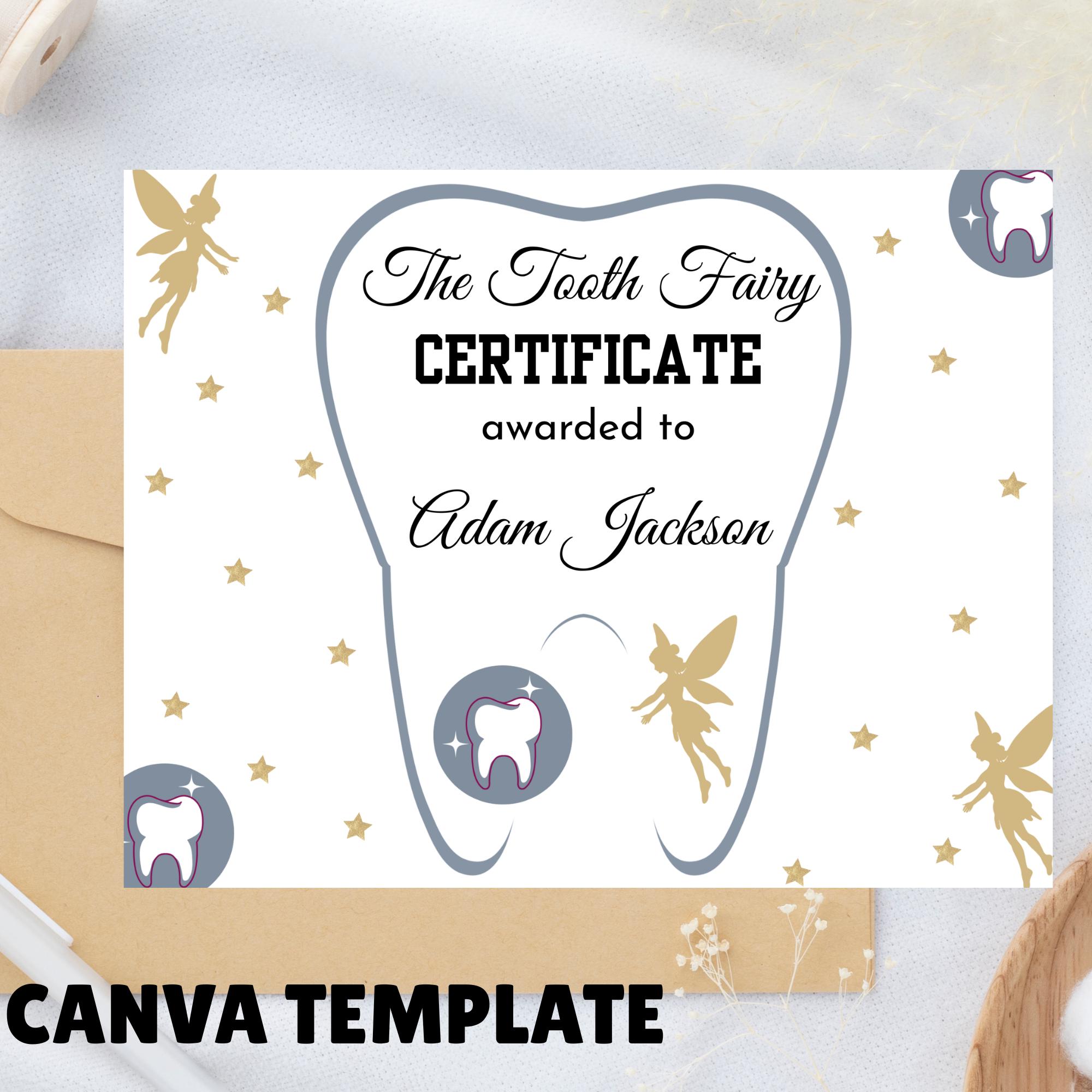 Tooth Fairy Certificate, First Lost Tooth Certificate, Kids Tooth Fairy ...
