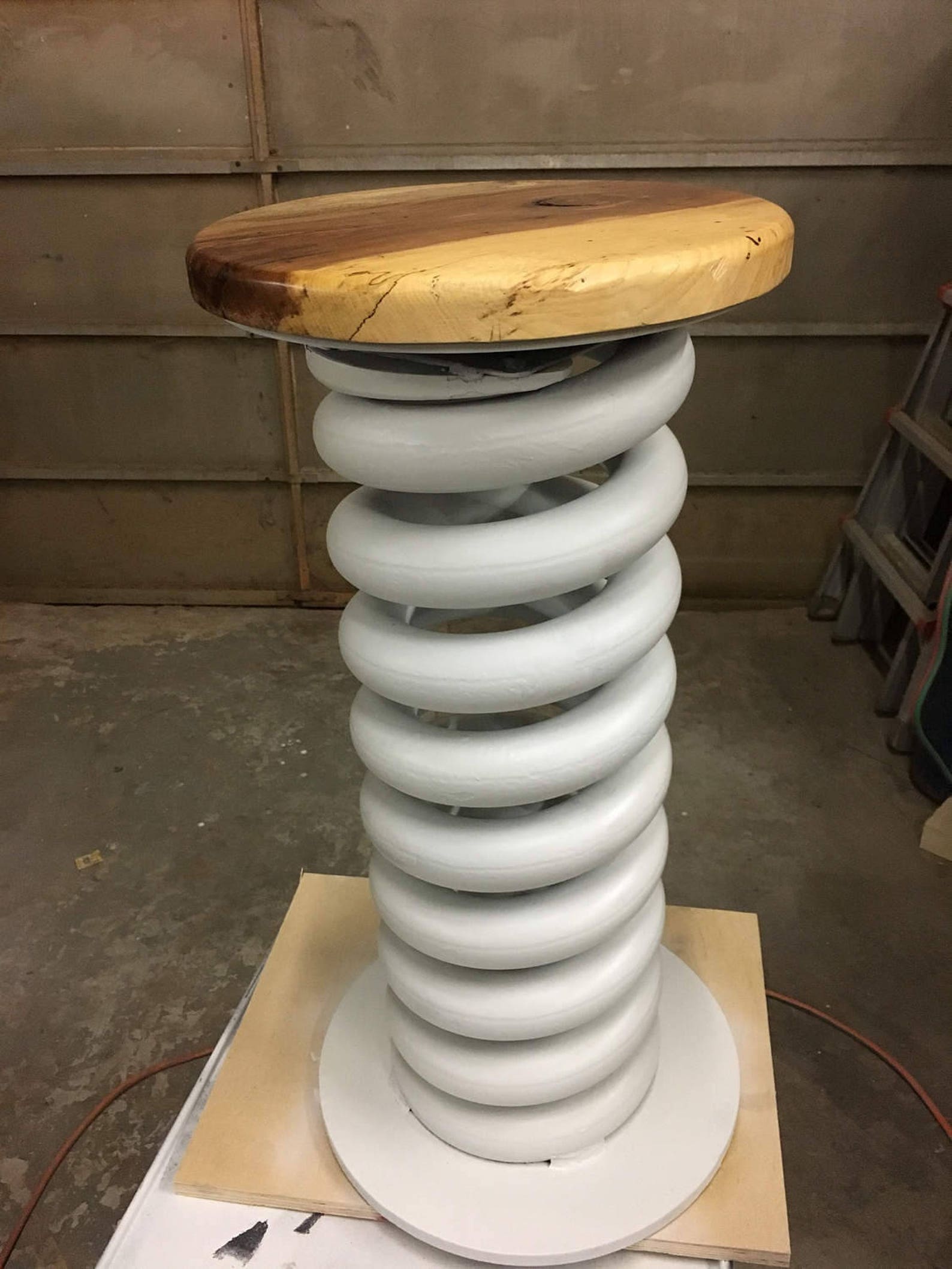 Coil Spring Bar Stool Swivel Seat in Steel, Wood, or Upholstered With ...