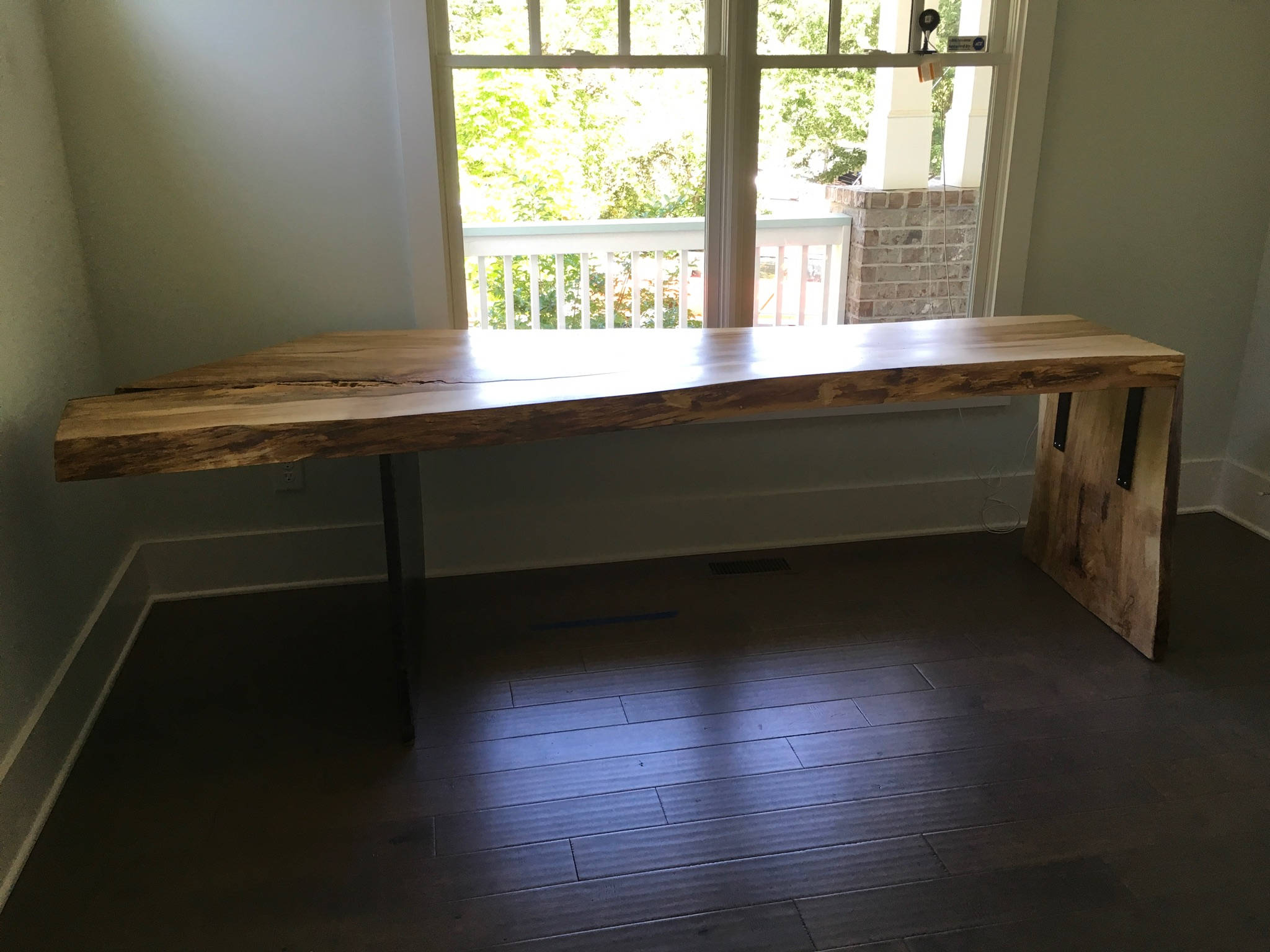 Live Edge Maple Slab Waterfall End Desk Wood Slab Table Ambrosia Maple ...