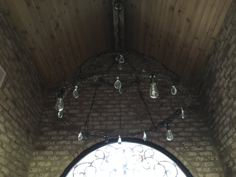 Barbed Wire Chandelier Light Fixture - Etsy