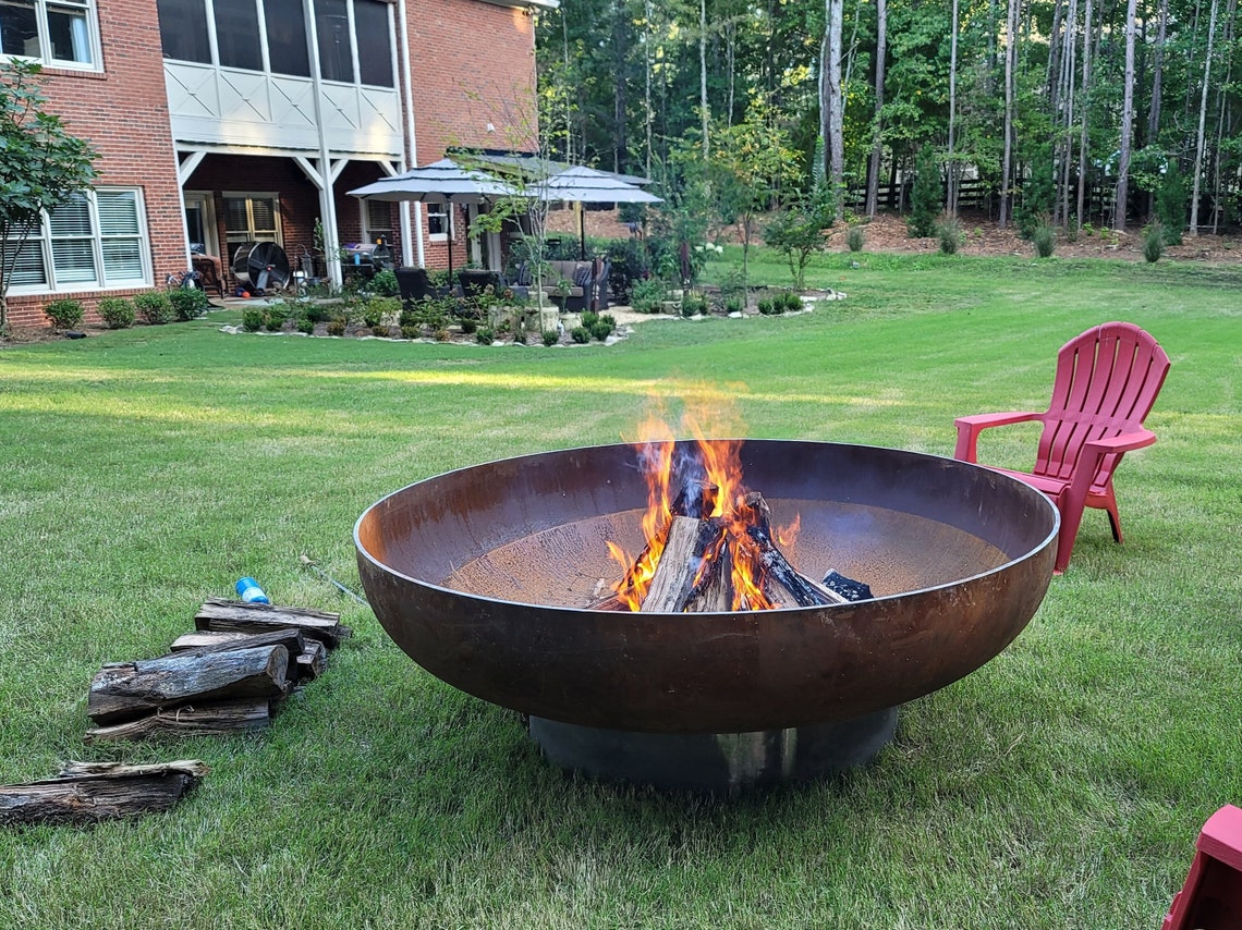 Metal Fire Pit Huge Fire Pit Large Fire Pit Backyard Outdoor - Etsy