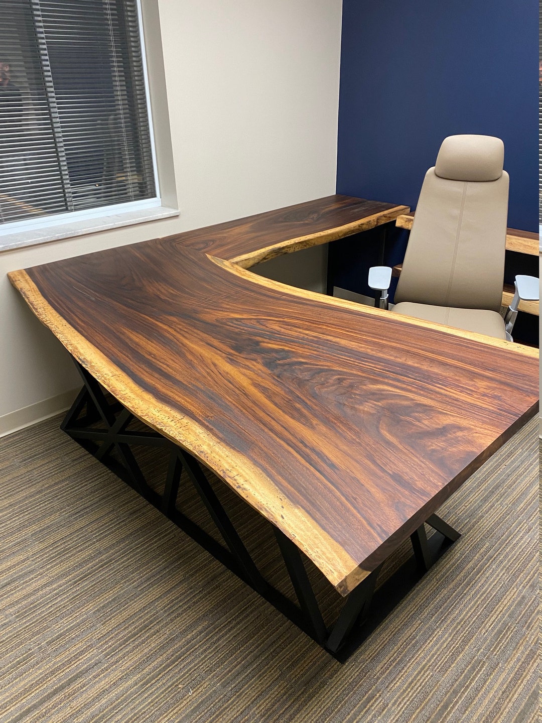 Executive Office Desk Custom Office Furniture Parota Slab Live Edge ...