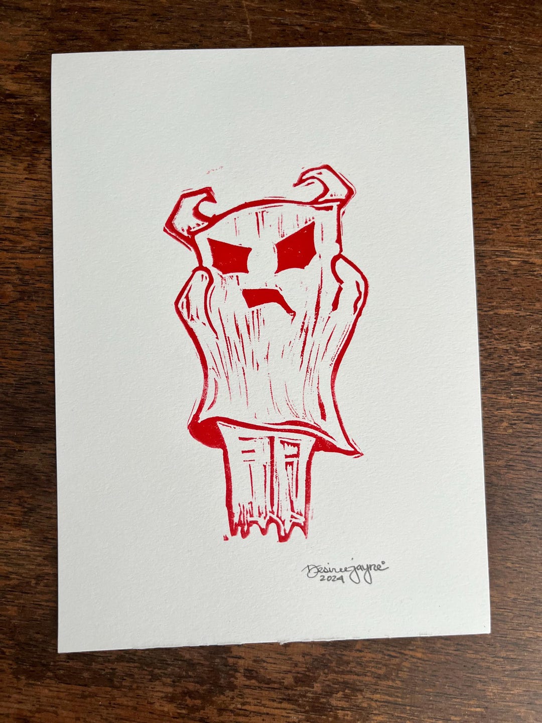 Demon Puppet : Original Linocut Print - Etsy