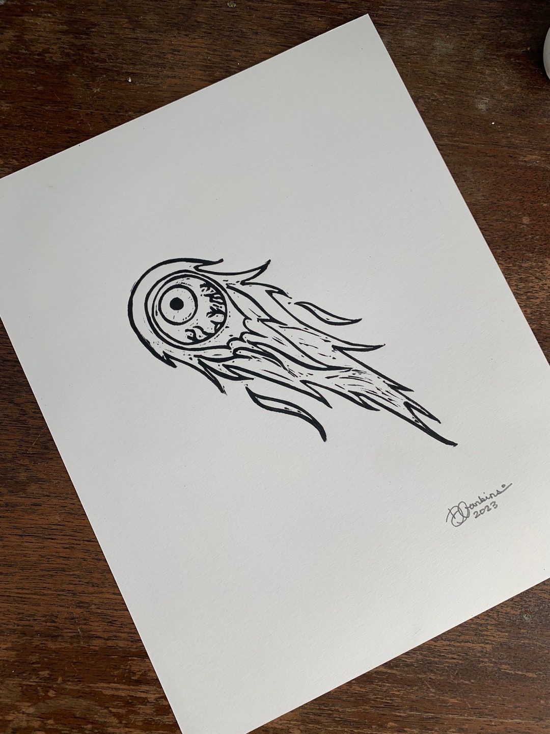 The Cosmic Eye : Original Linocut Print - Etsy