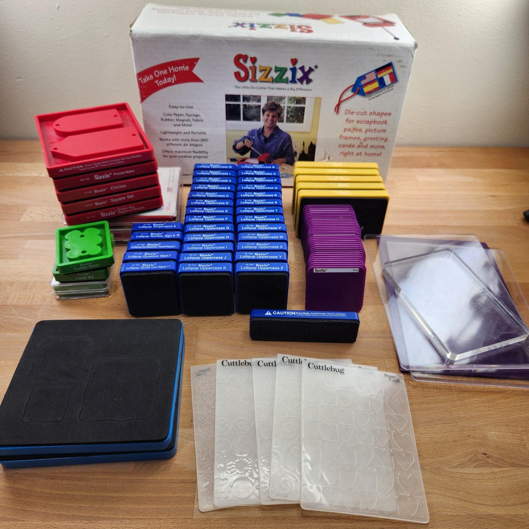 Sizzix Machine & Dies Bundle- Stamp Blocks- Embossing Folders - Etsy