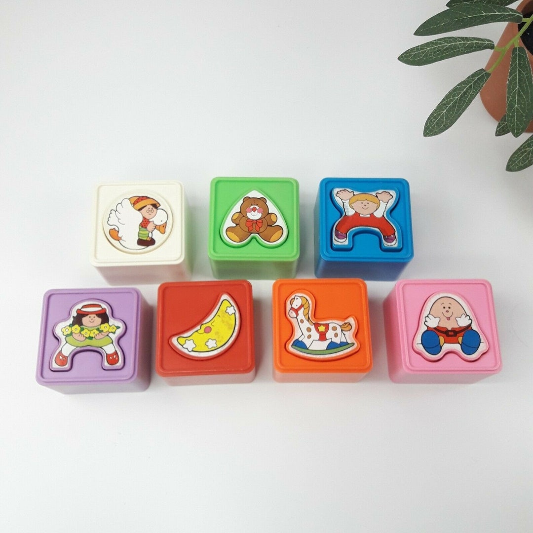 Vintage 1988 Playskool Shape Matching Blocks Children's - Etsy