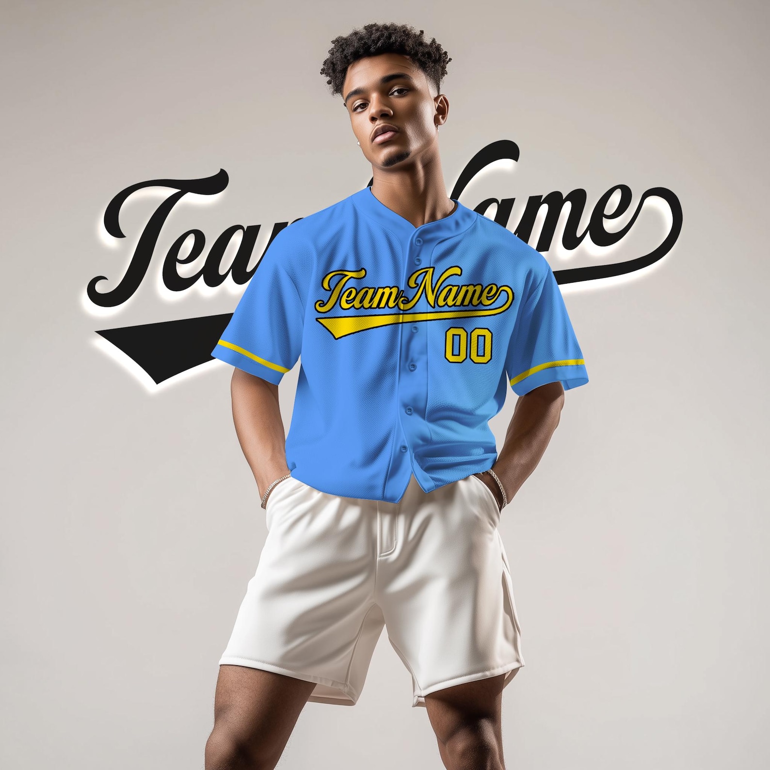 Light Blue Baseball Jersey - Personalized Custom Uniform With Heat ...