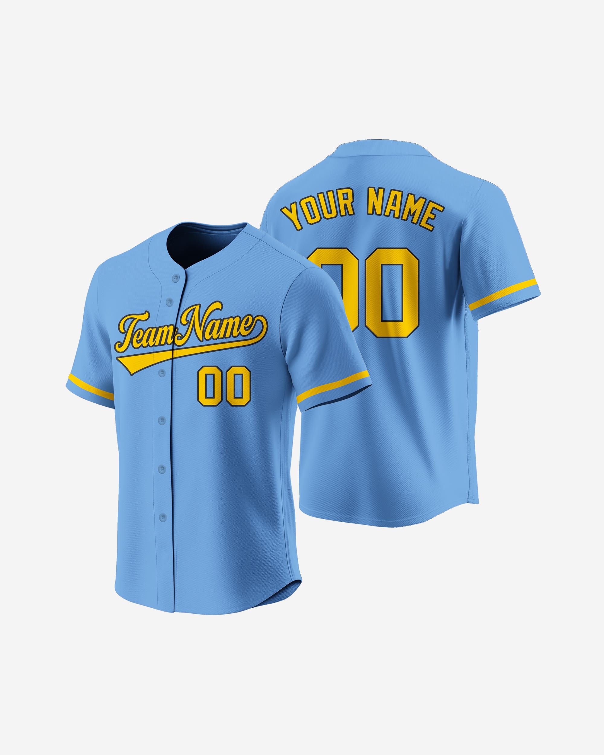 Light Blue Baseball Jersey - Personalized Custom Uniform With Heat ...