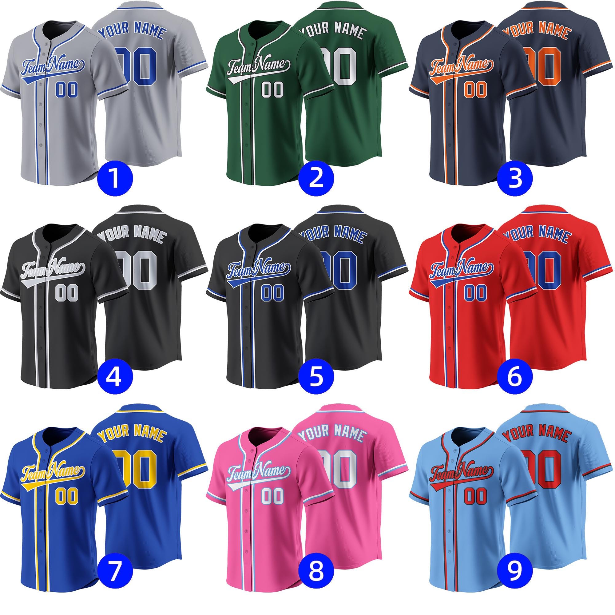 Royal Blue Custom Baseball Jersey – Embroidered or Heat Press ...