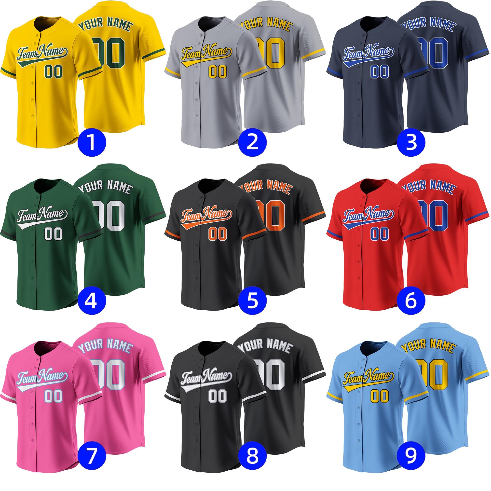 Light Blue Baseball Jersey - Personalized Custom Uniform With Heat ...