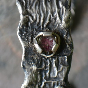 Raw Watermelon Tourmaline Cuff Bracelet Tanzanite Pave Swiss Blue Topaz ...