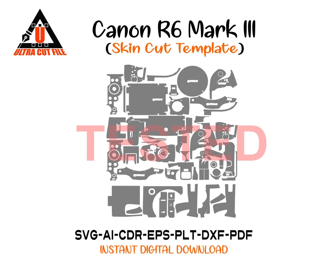 Modèle de skin Canon R6 Mark III vectoriel skin layout skin die Canon ...