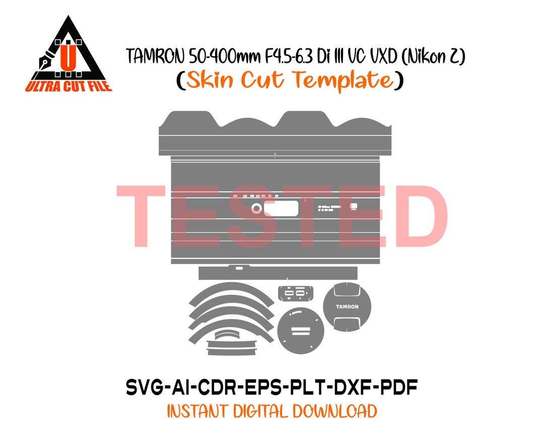 TAMRON 50-400mm F4.5-6.3 Di III Vc VXD (nikon Z) Skin Template Vector ...