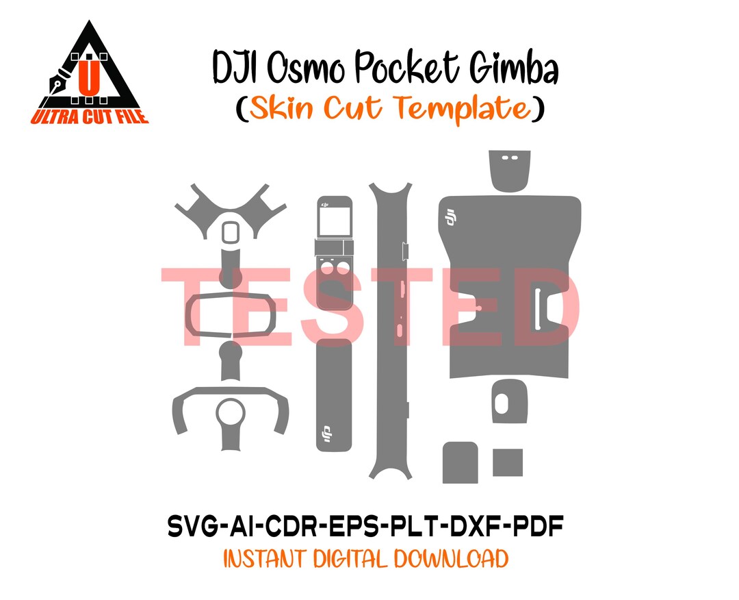 DJI Osmo Pocket Gimba Skin Template Vector Skin Layout Skin Die Cuts ...