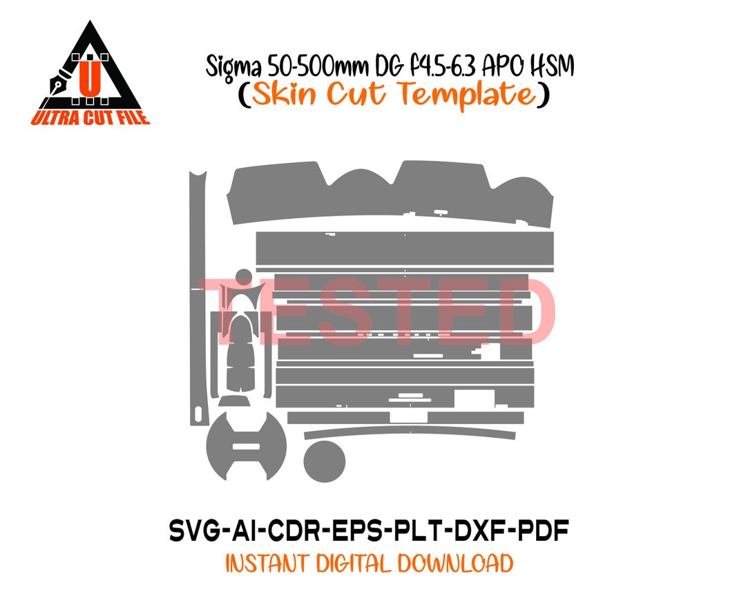 SIGMA 50-500mm DG F4.5-6.3 APO Hsm Skin Template Vector Skin Layout ...