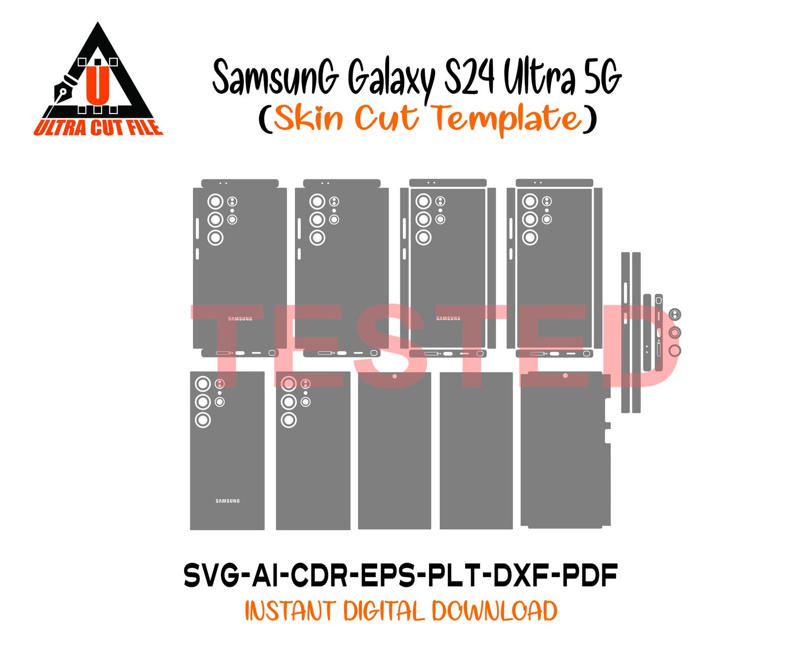 Samsung Galaxy S24 Ultra 5G Skin Template Vector Skin Layout Skin Die ...