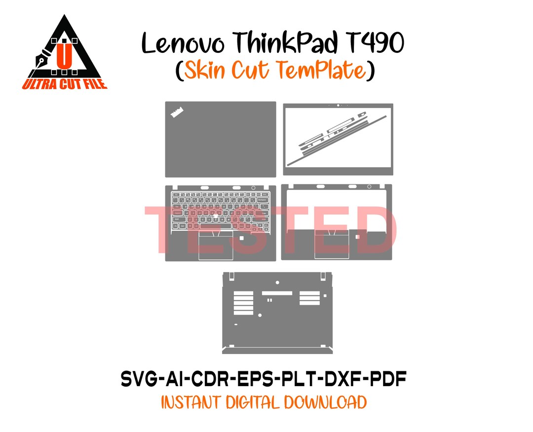 Lenovo Thinkpad T490 Skin Template Vector File Skin Die Cut Layout ...